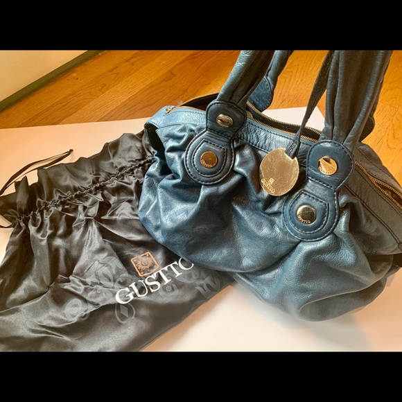 Gustto | Bags | Gustto Estola Satchel In Glazed Blue Leather | Poshmark